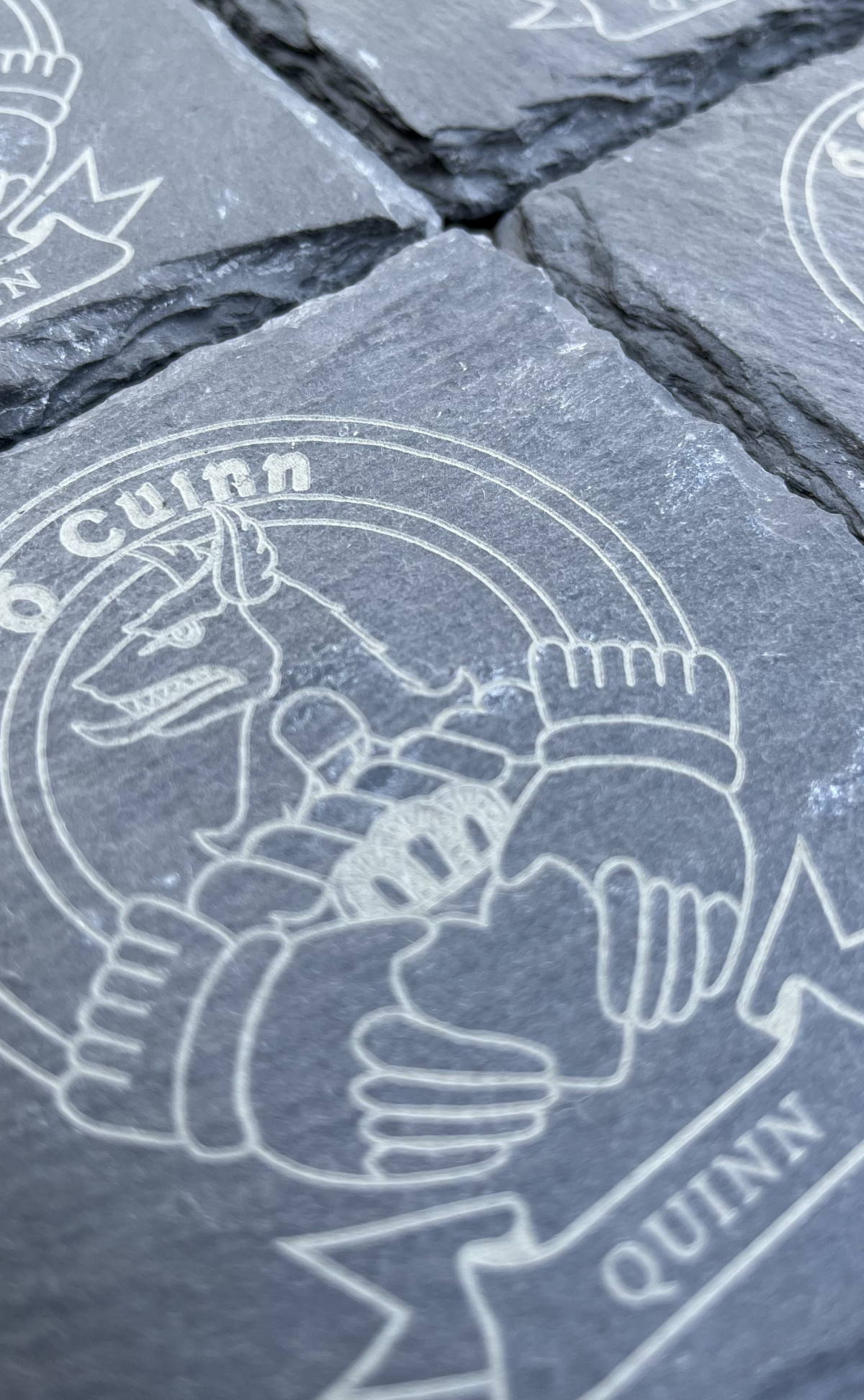 Irish Clan Crest Slate Drinks Coasters Set | CLAN