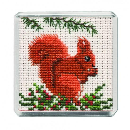 Cross Stitch Red Squirrel Magnet - Homeware - Products | CLAN