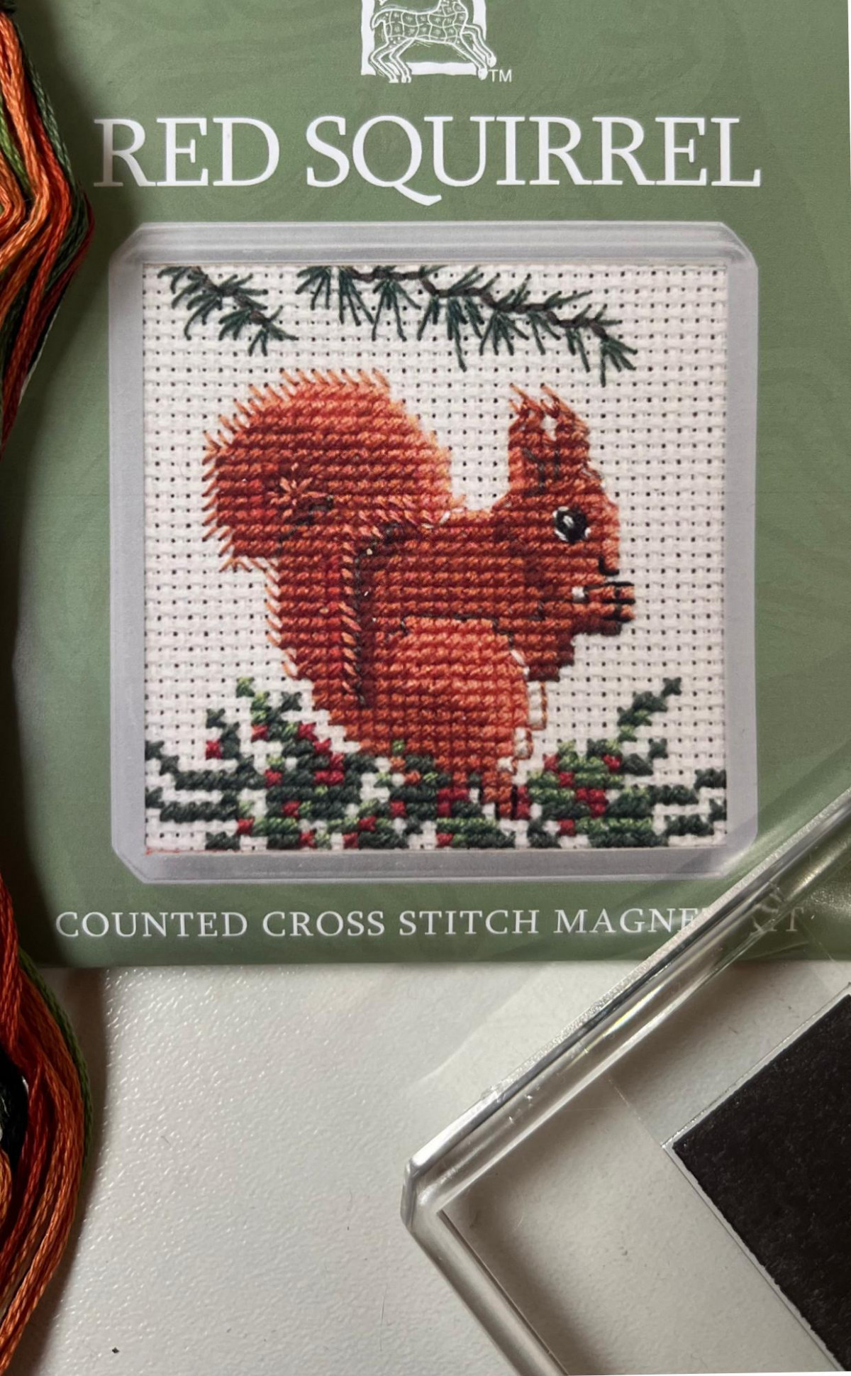 Cross Stitch Red Squirrel Magnet | CLAN