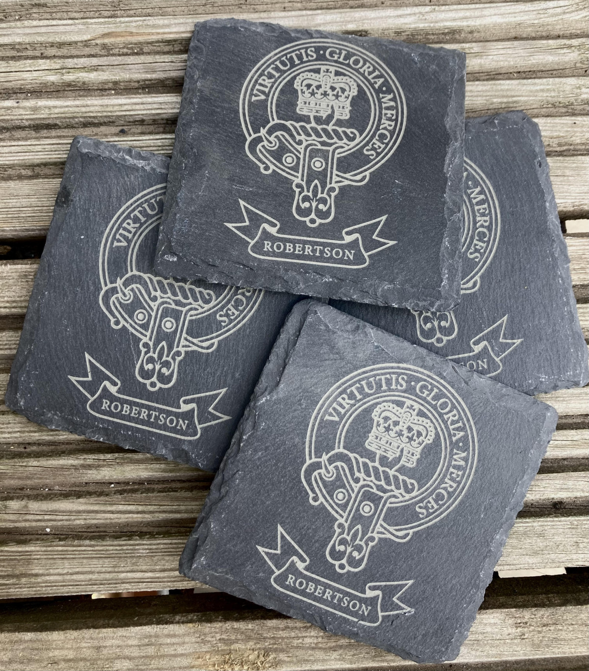 Clan Crest Slate Drinks Coasters Set | CLAN