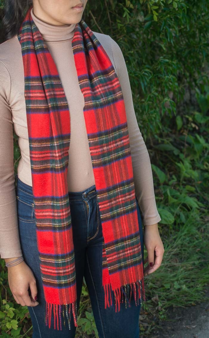 Large Luxury Scottish Cashmere Tartan Scarf | CLAN