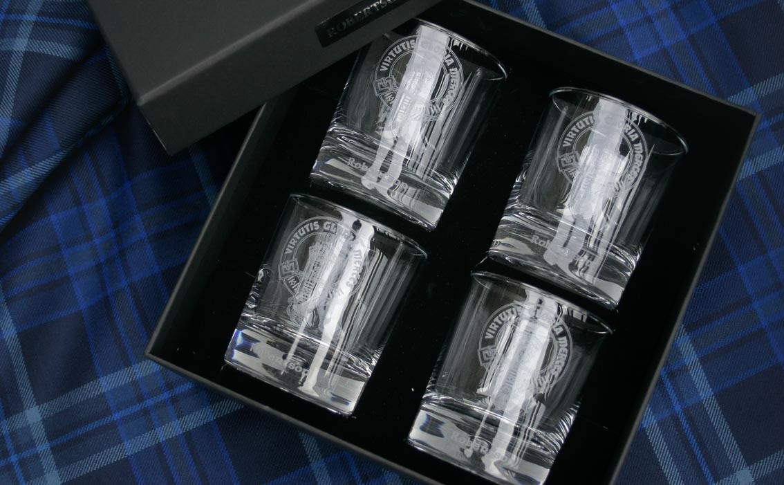 Clan Crest Whisky Glass Gift set with Presentation Box - Gifts for ...