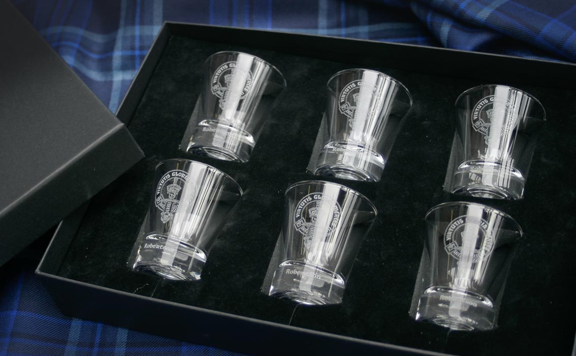 Clan Crest Dram Glass Gift Set with Presentation Box - Products | CLAN
