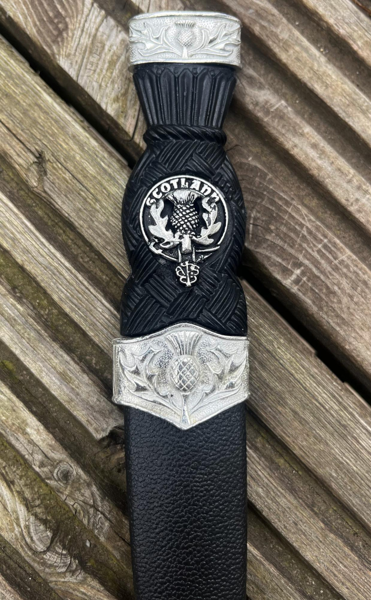 Chrome Finish Thistle Crested Sgian Dubh | CLAN